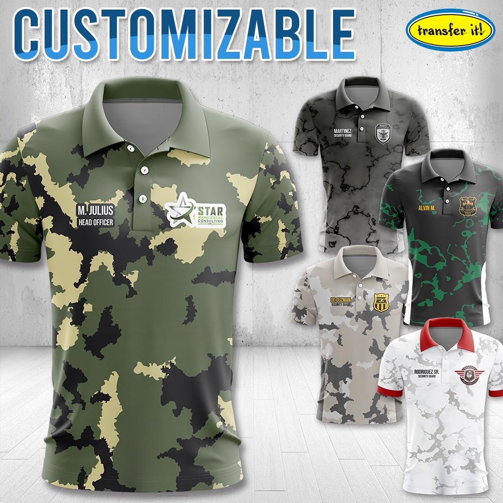 Transfer It Personalized Full Sublimation Polo shirt Camouflage Uniform ...
