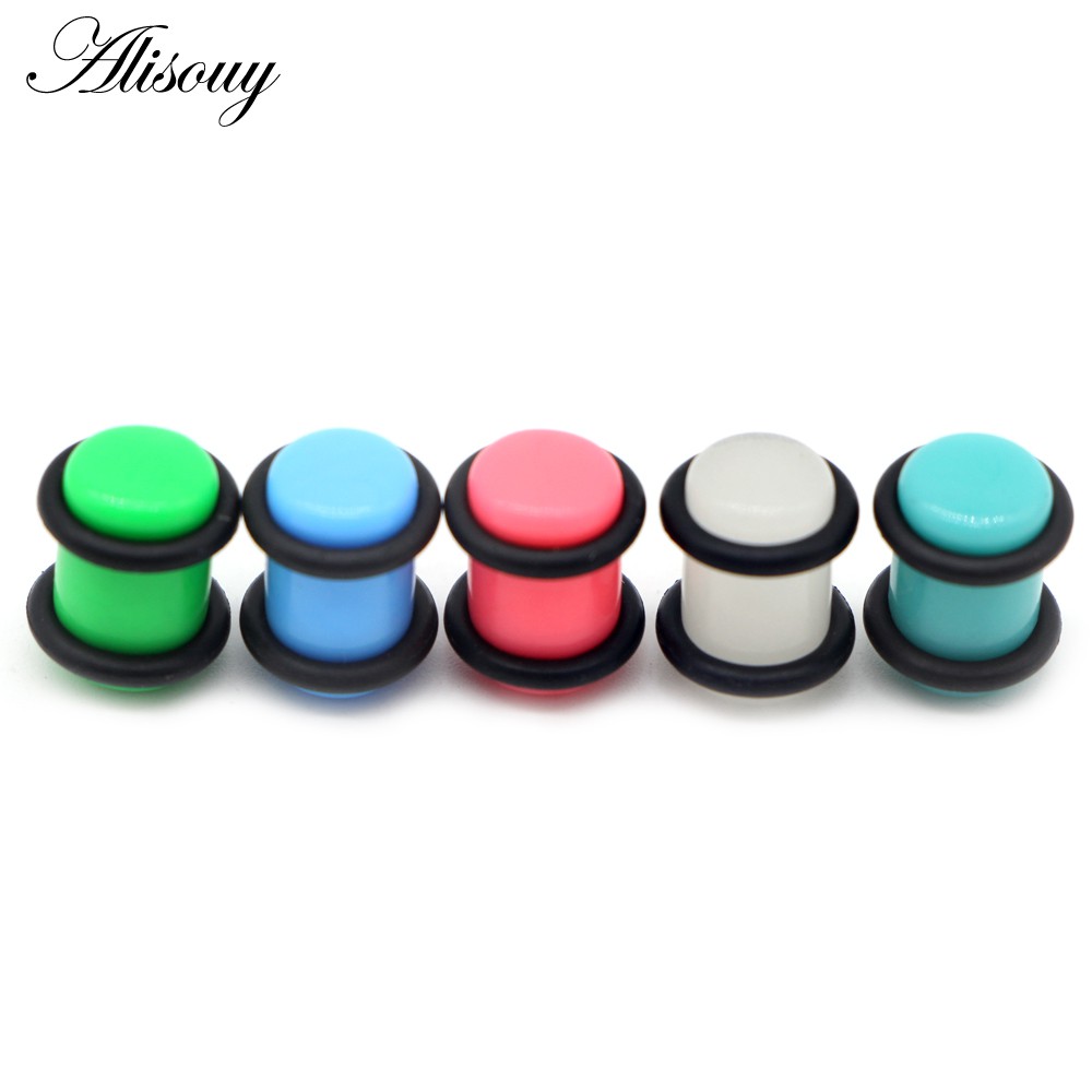 Alisouy 2pc Acrylic UV Ear Bone Plug ear Tunnel Piercing Expander ...