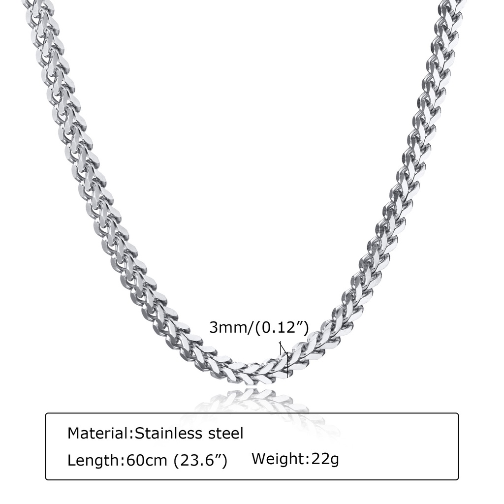 Vnox Silver Charm Chain for Women,Stainless Steel Chain link Street ...