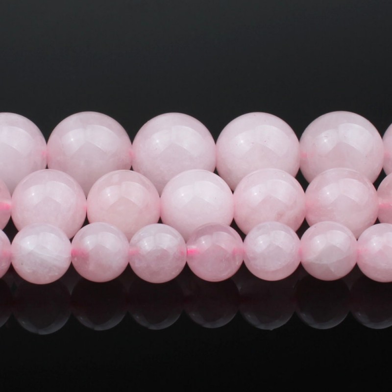 Pink Natural A+ Madagascar Rose Quartz Round Loose Stone Beads For ...