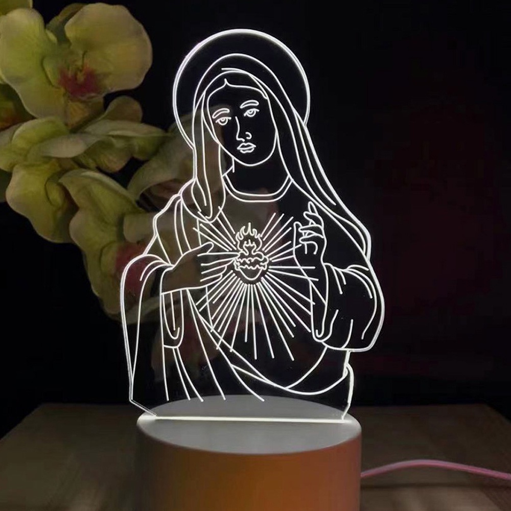 3D Acrylic Night Lights LED Night light Gift Souvenirs Religious Design ...
