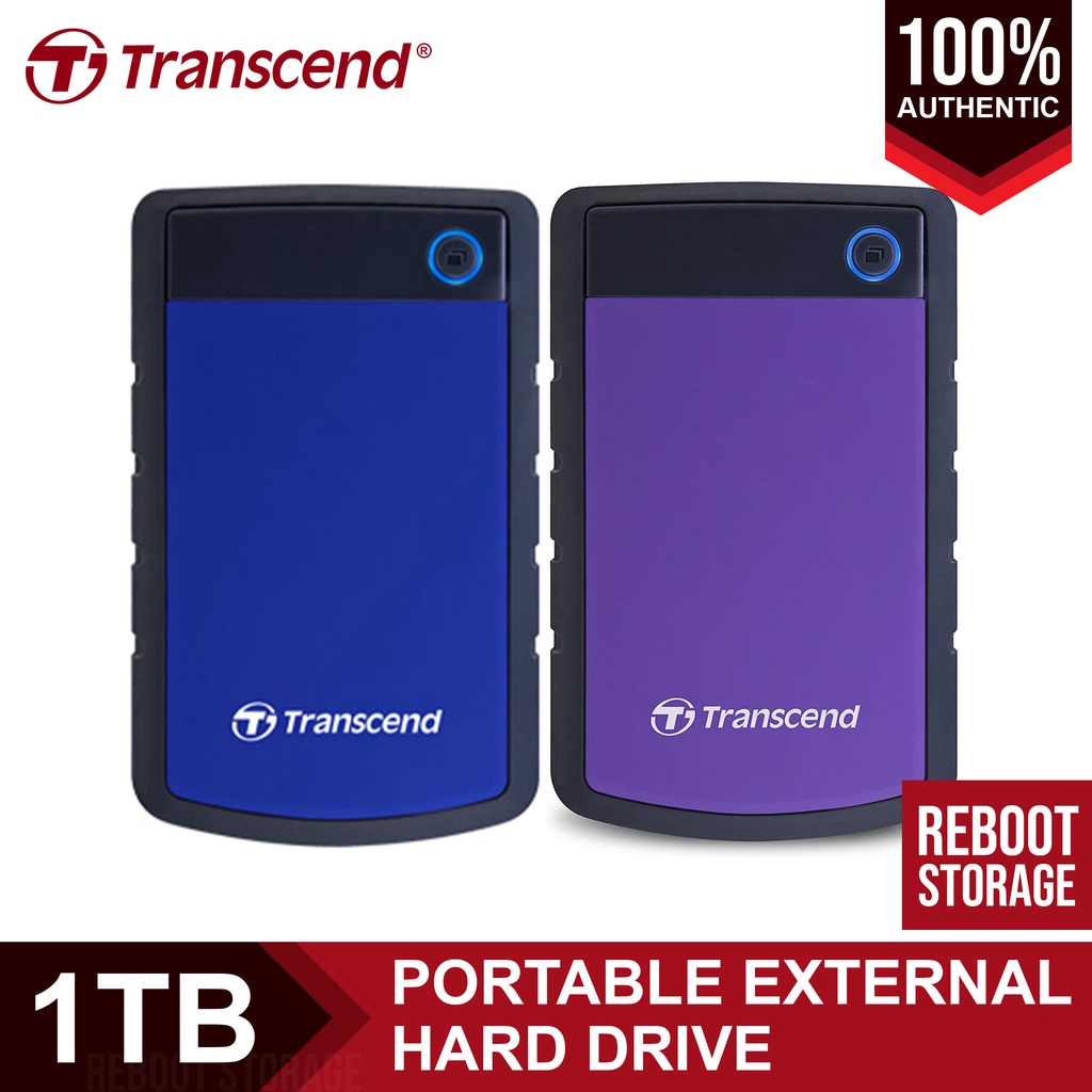 Transcend Rugged USB 3.1 Gen 1 1TB StoreJet 25H3 External Hard Drive ...