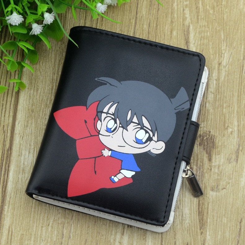 Detective Conan Japan Anime Wallet Short Leather Zipper Purse Boys ...