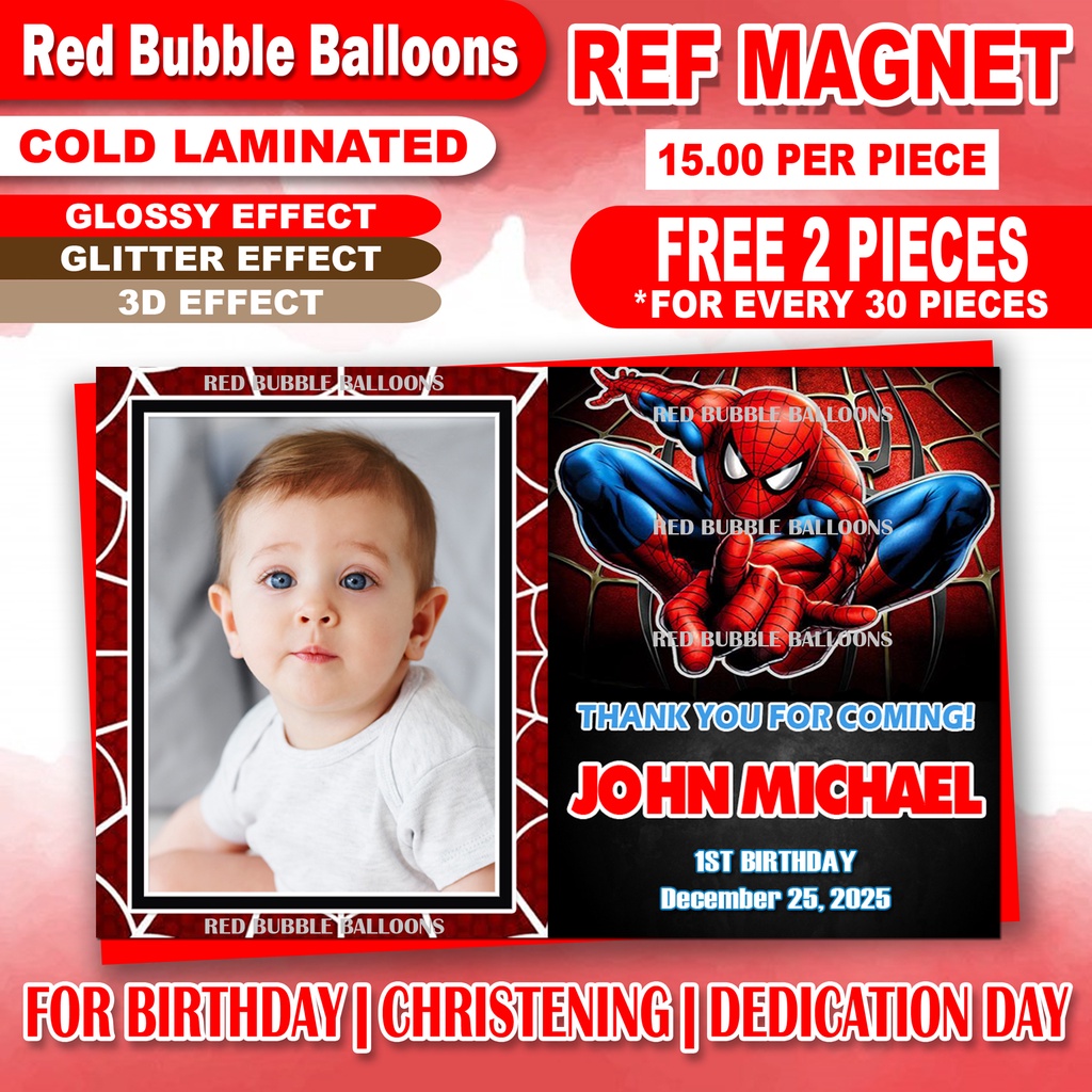 Spiderman Birthday Christening Baptism Dedication Customized Souvenir ...