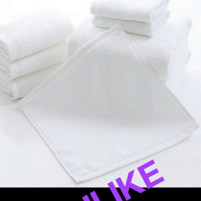 COD-WHITE SQUARE TOWEL size 23*25cm (12 PIECES PER PACK) | Shopee ...