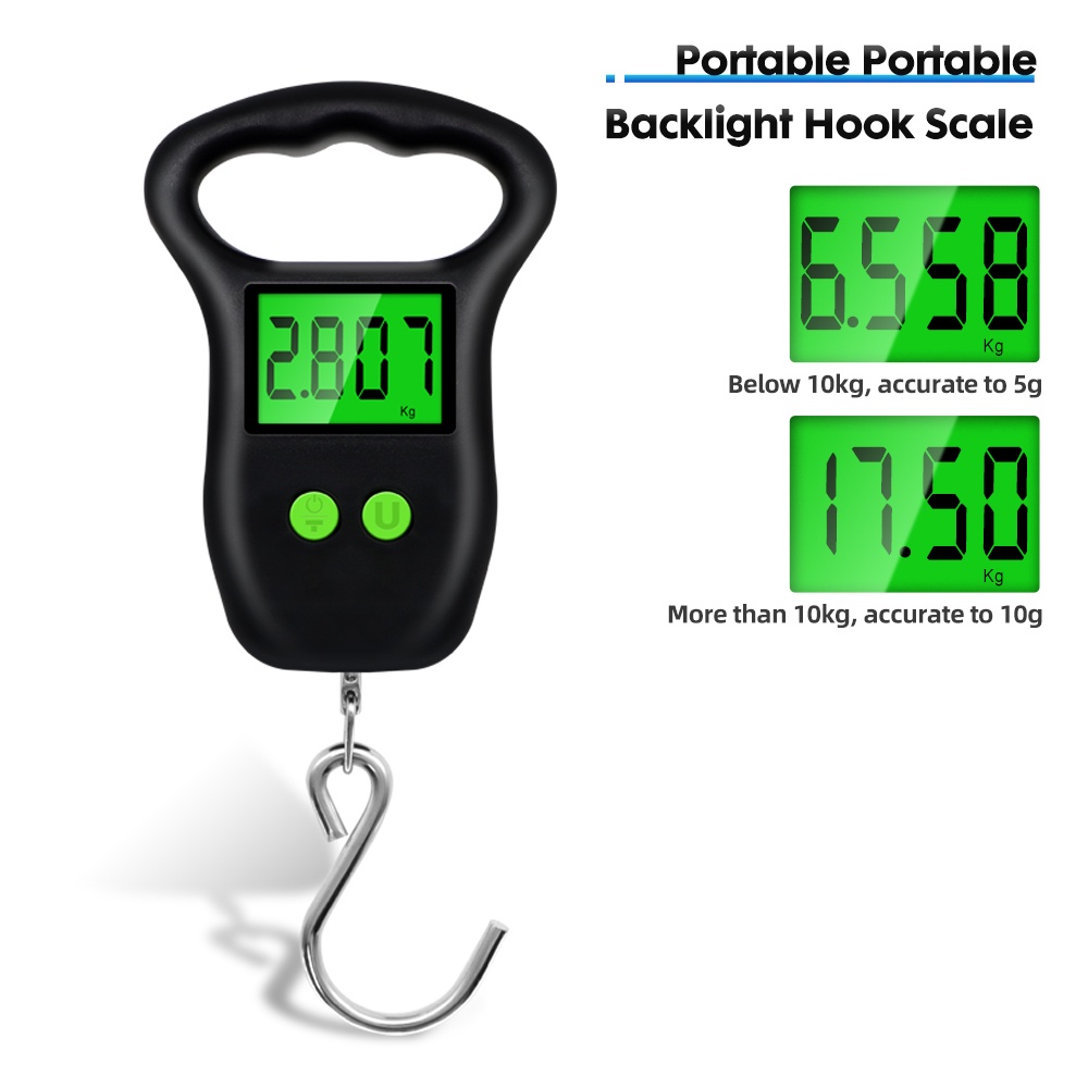 HandHeld Digital Luggage Scale 50kg/10g Portable Electronic Fish Hook ...