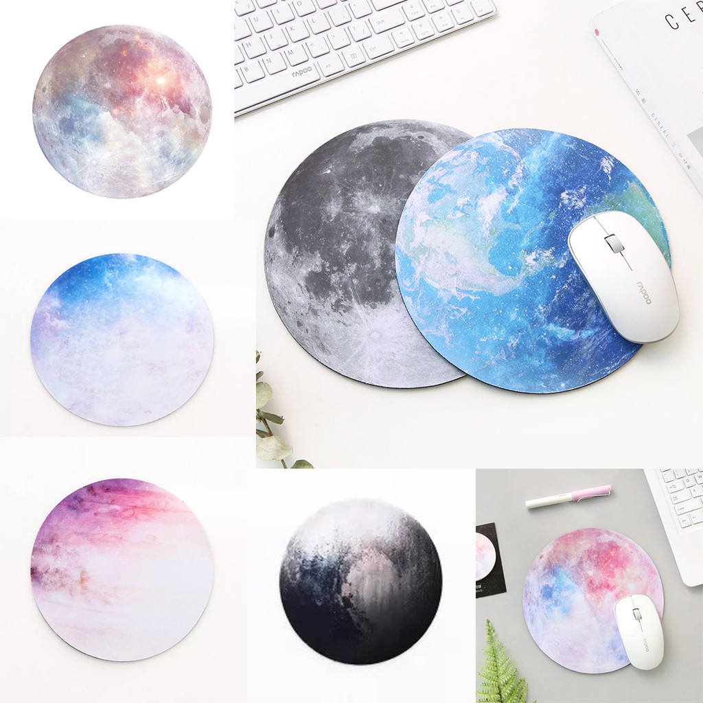 Small Cartoon Art Design Mouse Pad Round Office Mice Pad | Shopee ...