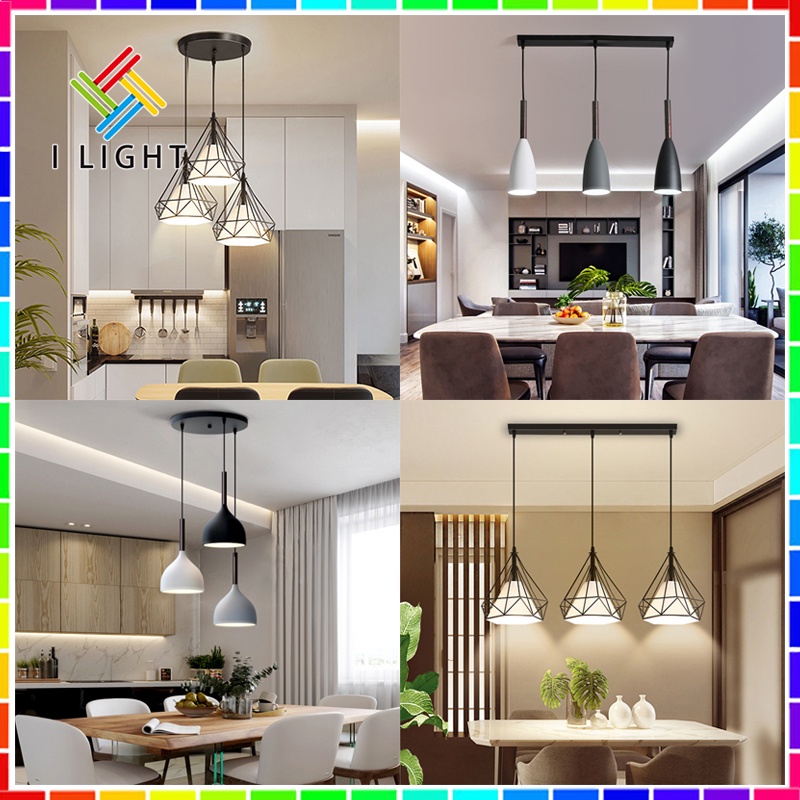（Fast delivery）led modern chandelier ceiling light e27 bulb Kitchen ...