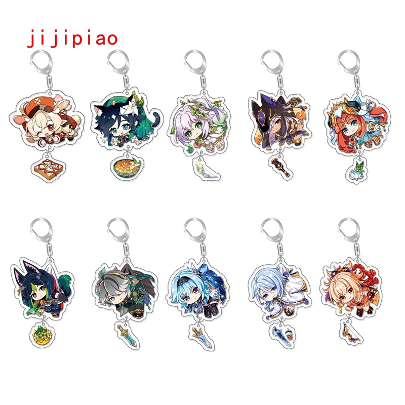 jijipiao Anime Keychain Genshin Impact Zhongli Venti Xiao Hutao Hung ...