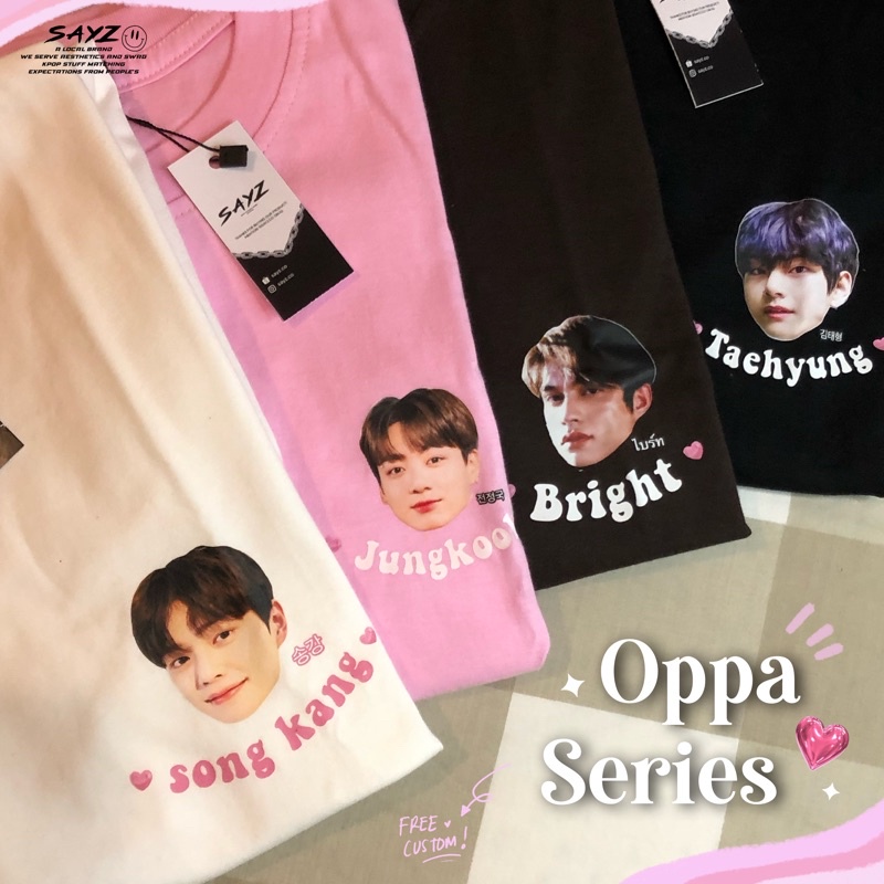 cotton T-shirt (CUSTOM) Korean CUSTOM OPPA T-Shirt | Oppa SERIES ...