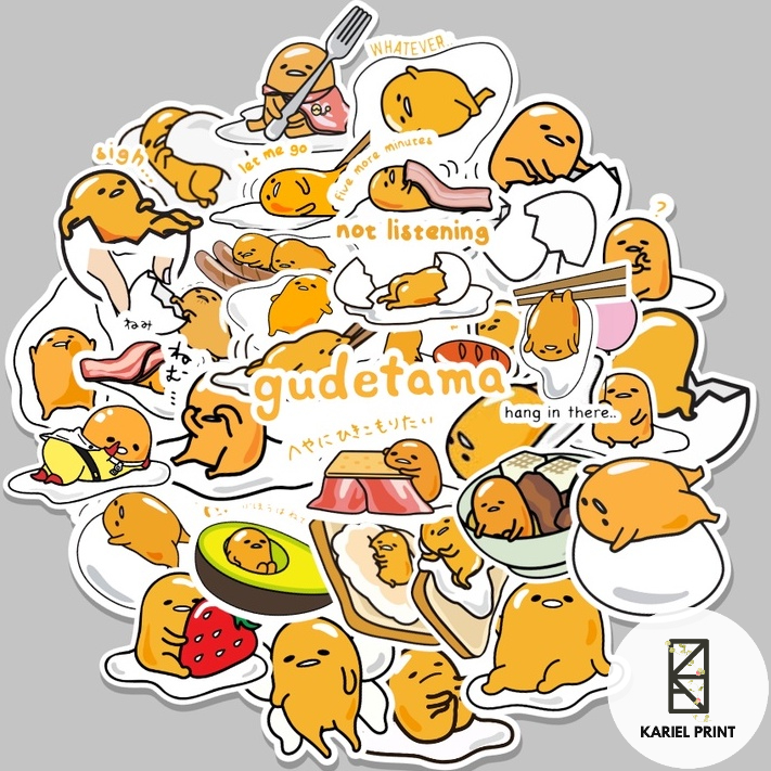 35pcs Gude tama Laminated Stickers [35pcs/1.8 inches Water proof ...