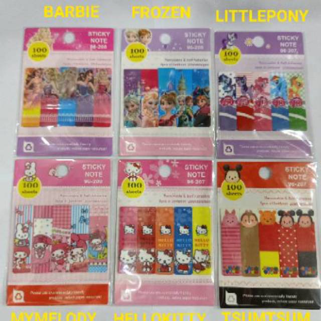 Plastic book Divider Character stick notes memory book Character Cute ...