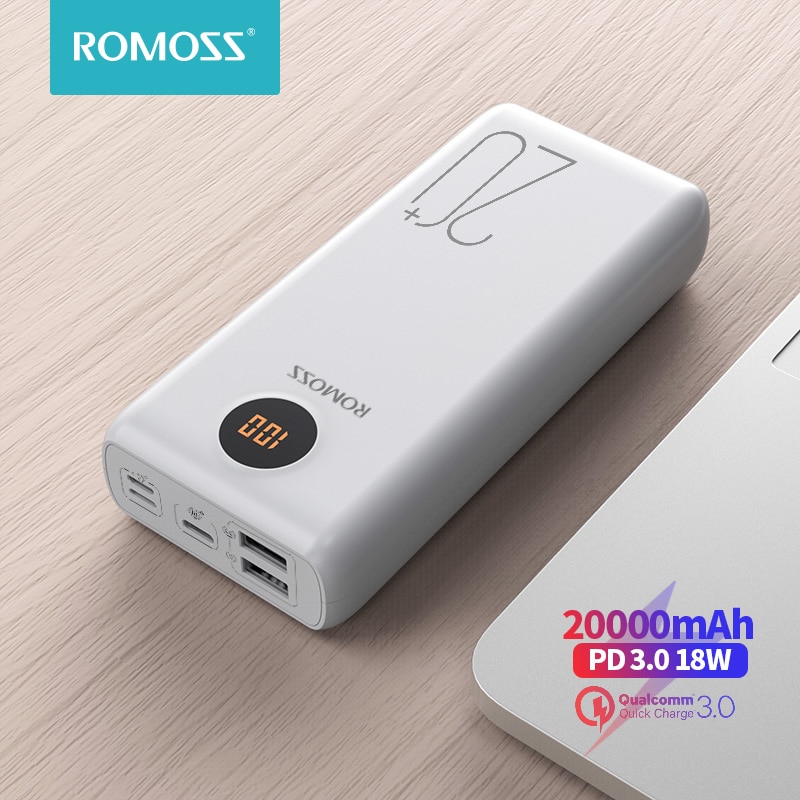 ROMOSS SW20PS+ Power Bank 20000mAh USB C Fast 20000 mAh Powerbank ...