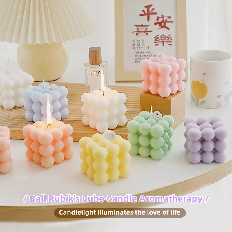 Nordic Rubik's Cube Scented Candle Pure Soybean Scented Aromatherapy ...