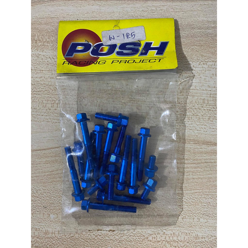 SALE!! Crank Case Bolts CNC Alloy Blue 17pcs Set 6mm Thread Size (Wave ...