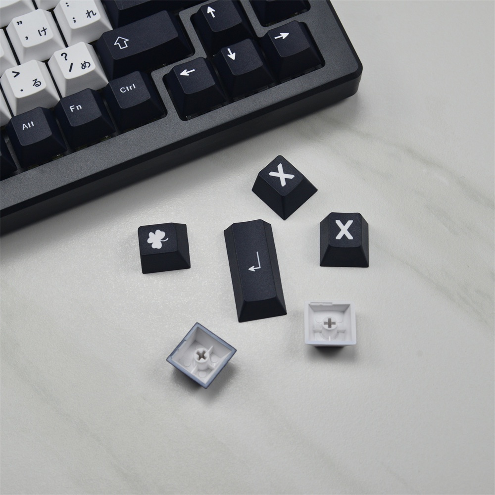 129 Keys GMK Minimal Black White Japanese Keycaps Cherry Profile PBT ...