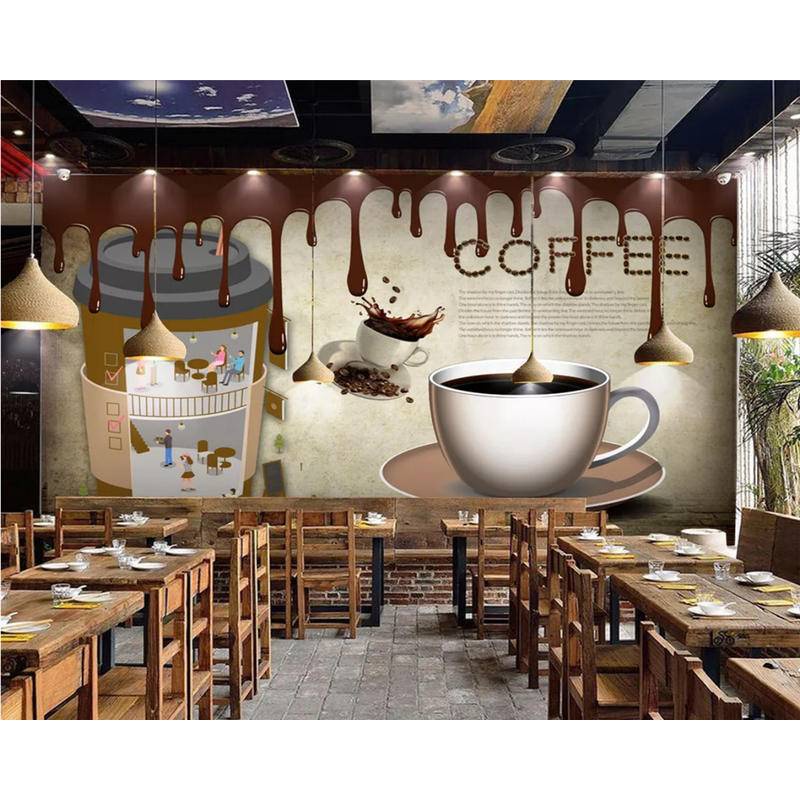 Custom 3D Personalized Cafe Beautiful Classic Coffee Drink Tea Shop ...