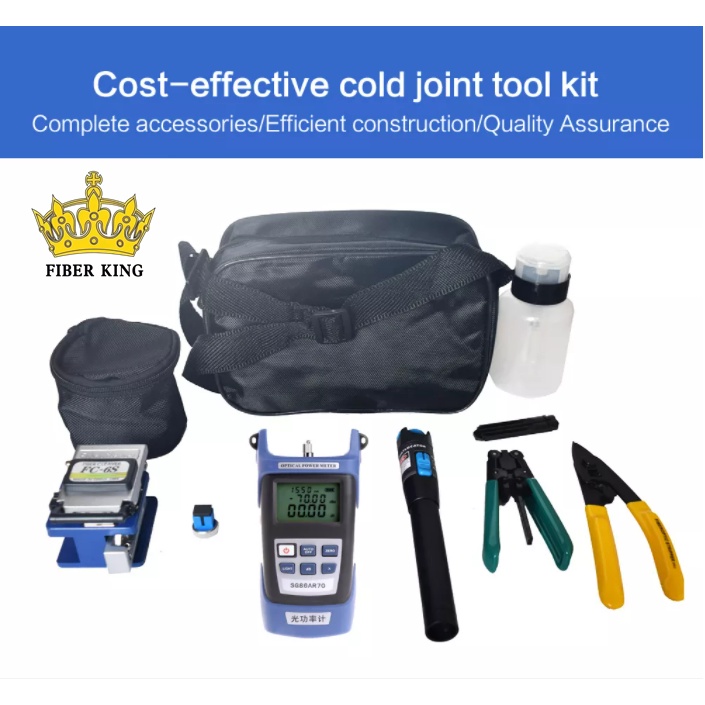 FIBER KING FTTH Fiber Optic Tools Kit with Fibra Optica Power Meter Visual Fault Locator Kit ...