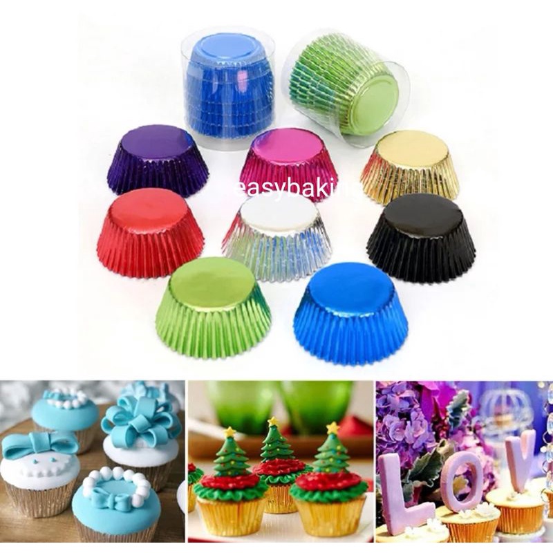 100pcs 3oz Foil i Cupcake Liner Wrapper Standard Baking Cup Muffin Tins ...