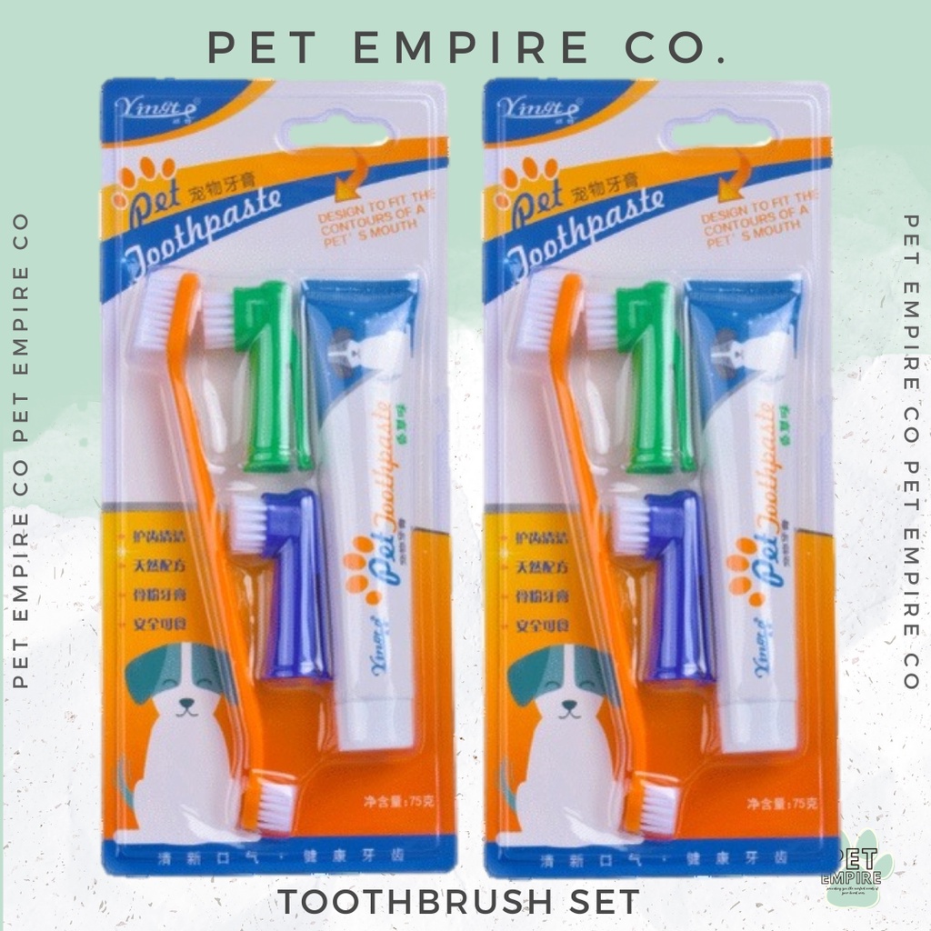 Pet Toothbrush Set w/ Toothpaste Dog Toothbrush Set Cat Toothbrush Set ...