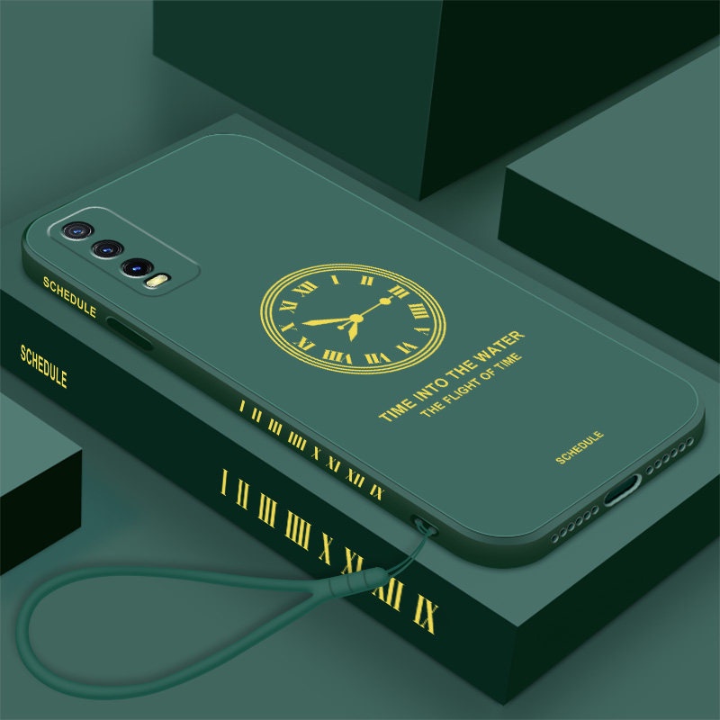 vivo y20i y12s y20s y20 case Silicone TPU Soft Shell Simple Clock Straight Edge Mobile Phone ...