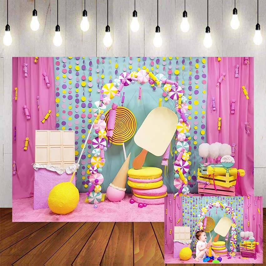 Girl Photography Backdrops Newborn Photo Studio Background with Candy ...