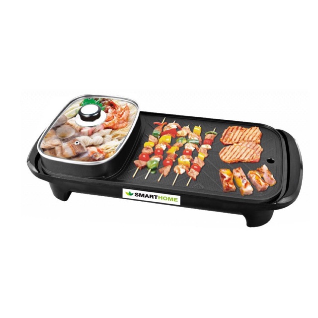 SMARTHOME BBQ & HOTPOT 2in1 Multi-Purpose Grill With Suki Pot Can Put ...