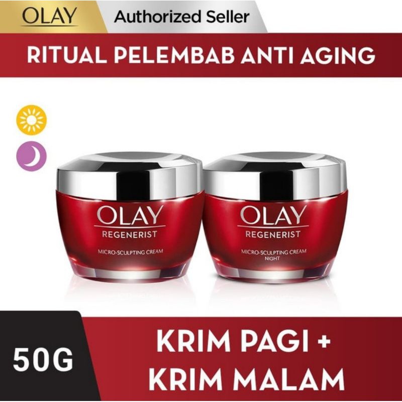 Olay Regenerist Micro-sculpting Morning Cream Package 50g + Night Cream ...