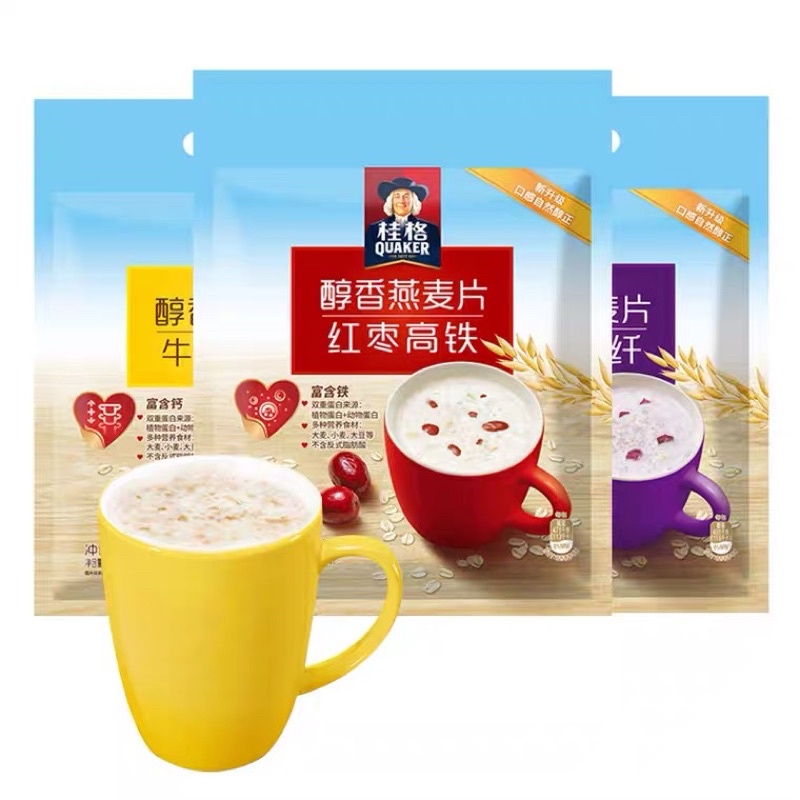 Quaker Sweet Potato Purple Potato/Red Date/Milk Oatmeal Instant Mellow ...