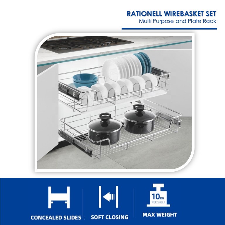 Wire Basket pull out RATIONELL (1 set of Multi Purpose and 1 set Plate ...