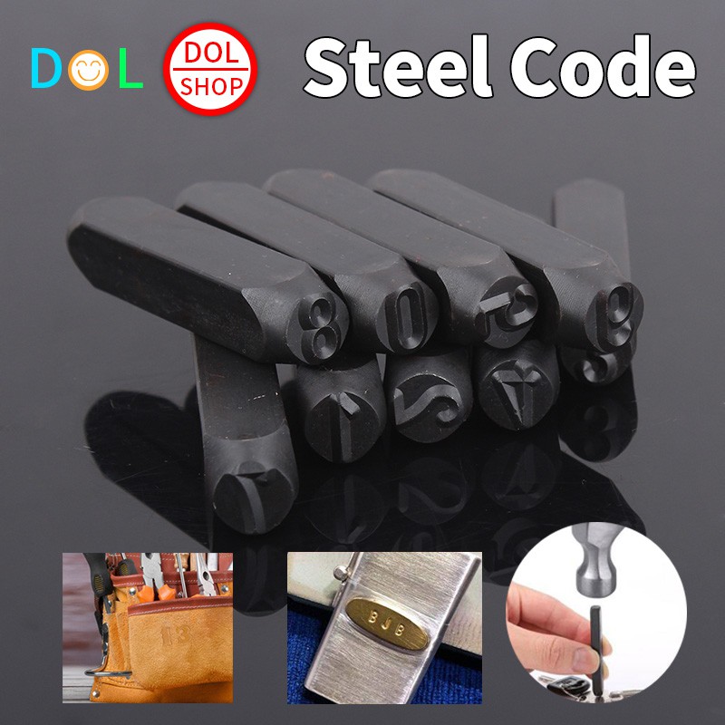 Letter Puncher Number Punch Steel Code Alphabet Stamp DIY Jewelry Gold ...