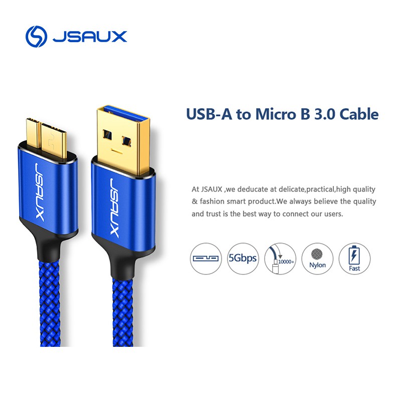 JSAUX Hard Disk Cable USB 3.0 Micro B Cable USB A Male to Micro B Cable ...