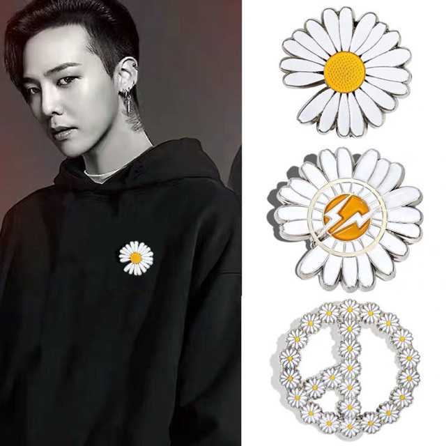 KPOP G-Dragon Daisy Flower PMO Metal Brooches Pins Bag Badges ...