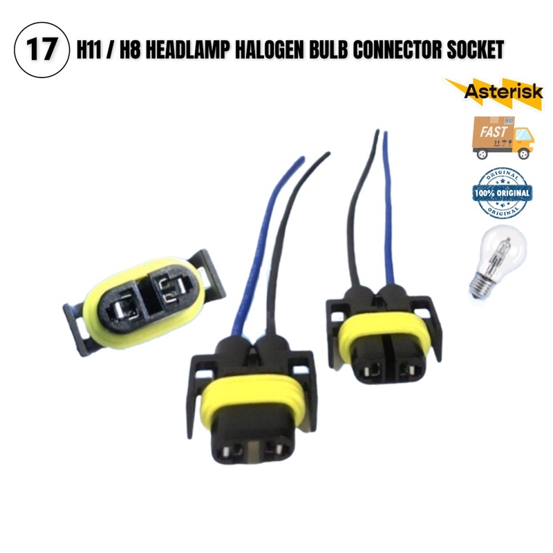 H11 Head Lamp Socket - Suitable For H11 and H8 Headlamp Bulb Socket ...