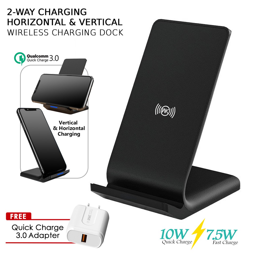 WK Design 10W Quick Charge Vertical and Horizontal Wireless Charging ...