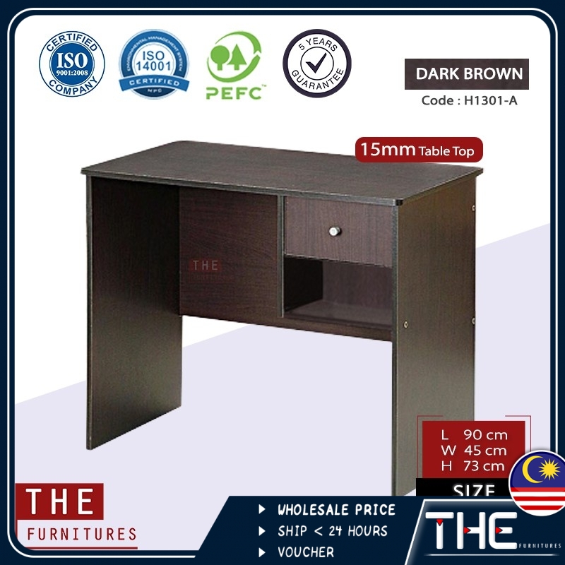 THE L90cm Writing Table Office Table Solid Board with 1 Drawer | Shopee ...