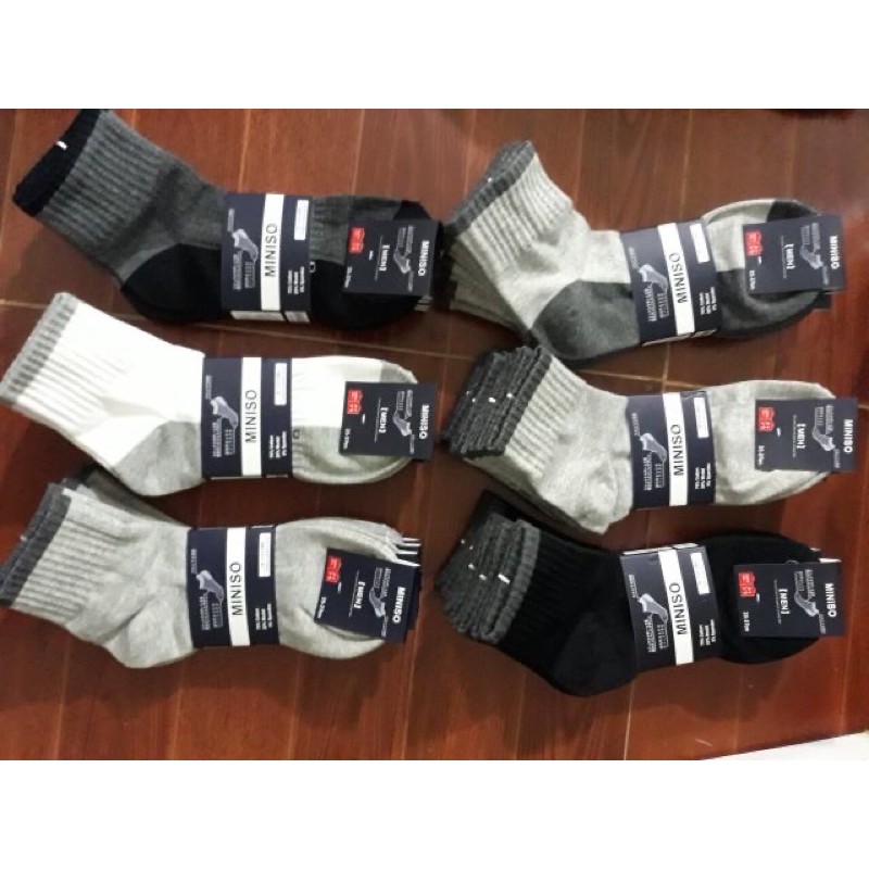 Miniso men's socks with beautiful thick mid-neck (1 pair) | Shopee ...
