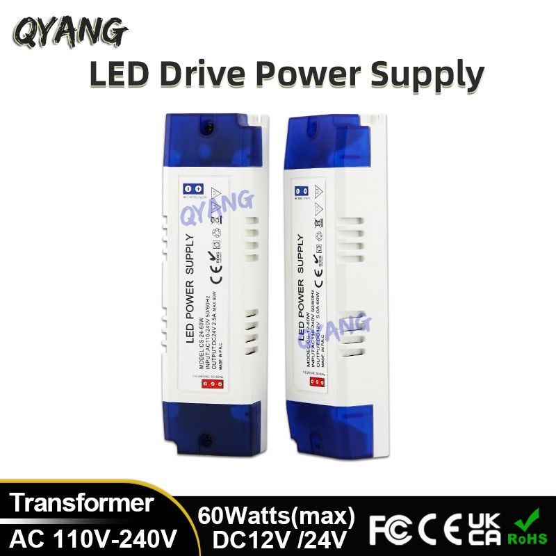 60W LED Power Supply Driver,110V-240VAC to DC12V3A/24V1.5A Led lighting ...