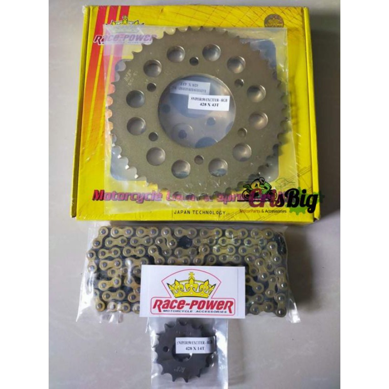 RACE POWER CHAIN SET STEELL GOLD FOR SNIPER 155 | Shopee Philippines