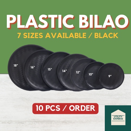 [10pcs] Plastic Bilao Black 9" / 10" / 12" / 14" / 15" / 16" / 18" (7 ...