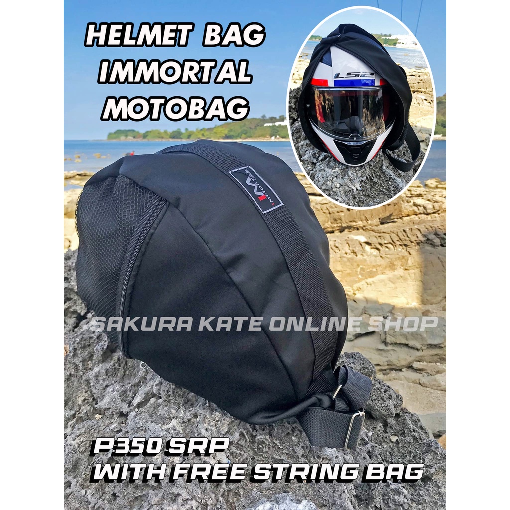 Helmet bag IMMortal motobag with free string bag | Shopee Philippines