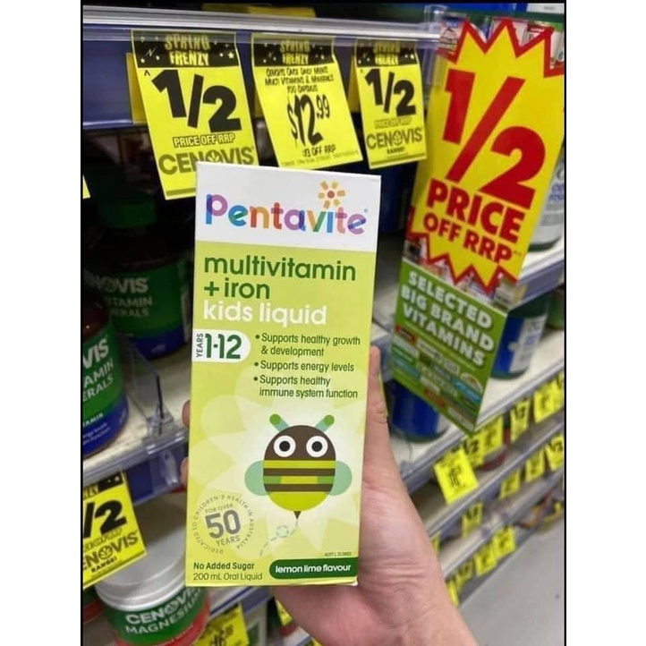 Pentavite Multivitamin syrup Multivitamin and iron supplement for ...