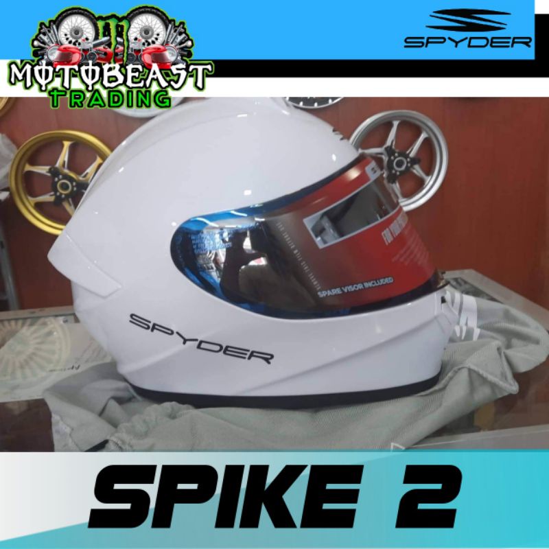 SPYDER Spike 2 Fullface Helmet Plain w/ Free Extra Clear Visor | Shopee ...