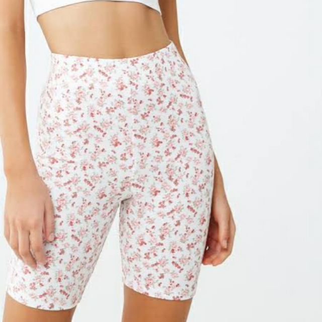 [FOREVER21] Floral Print Biker Shorts | Shopee Philippines