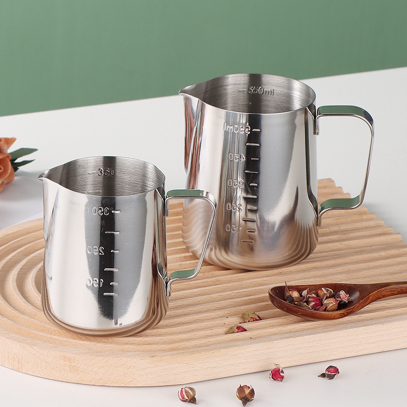 Ship From PH｜Milk Pitcher 350Ml 600Ml With Scale Coffee Latte Serving ...