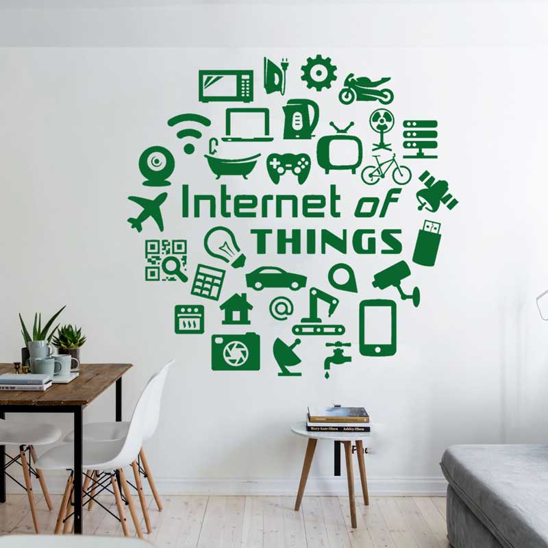 Internet of Things Tech Vinyl Wall Decals High Tech IT Geek Computer ...