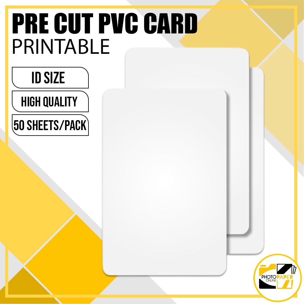 Printable Pre Cut PVC Cards ID Size (50 Sheets) Yasen Brand | Shopee ...