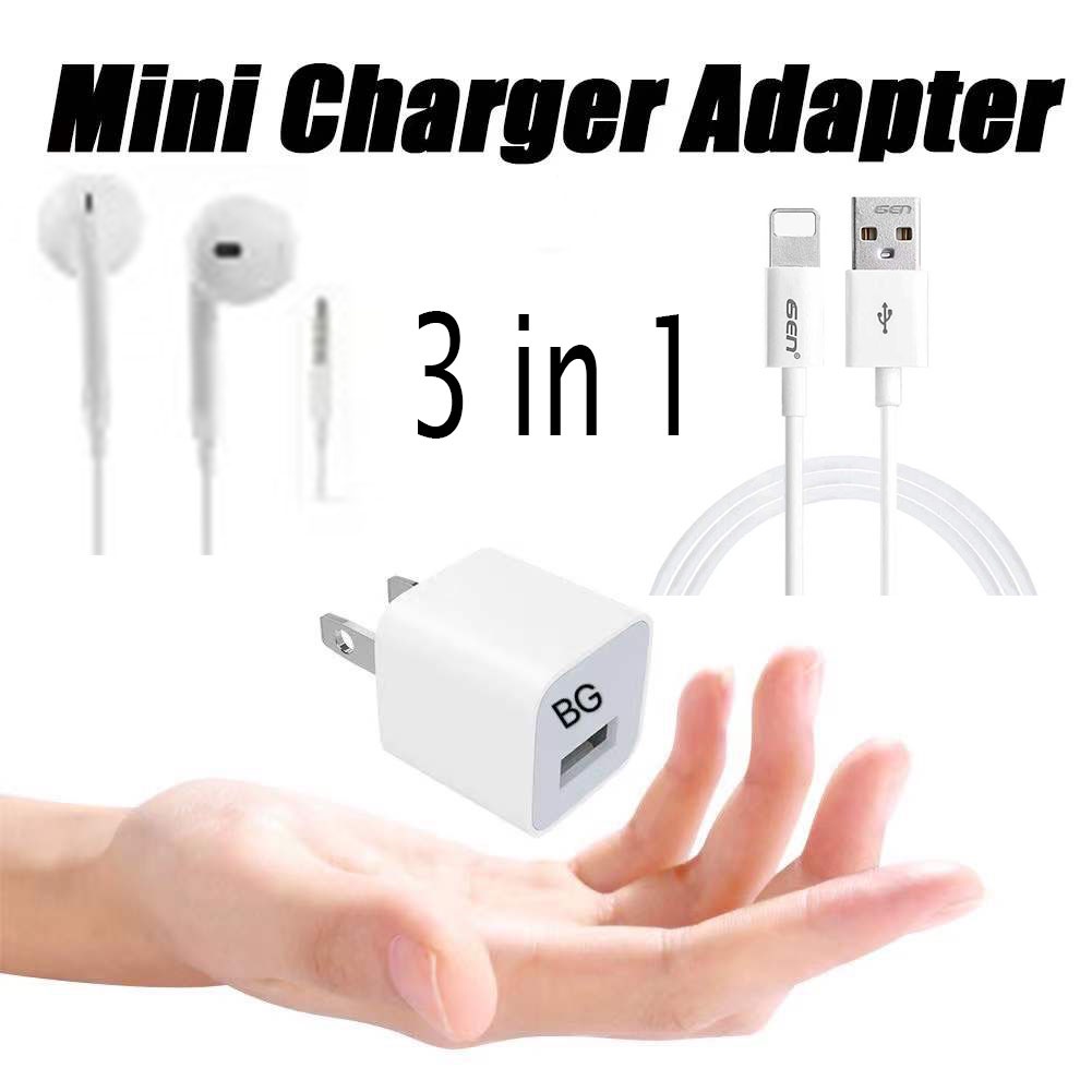 3 in 1,2 in 1 USB Power Adaptor charger Headset for iPhon e5/6/6plus ...