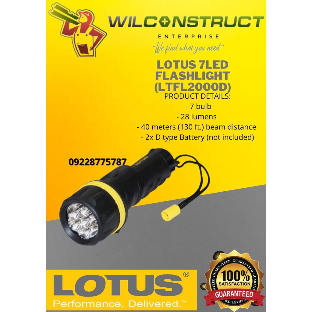 LOTUS 7LED Flashlight (LTFL2000D) | Shopee Philippines