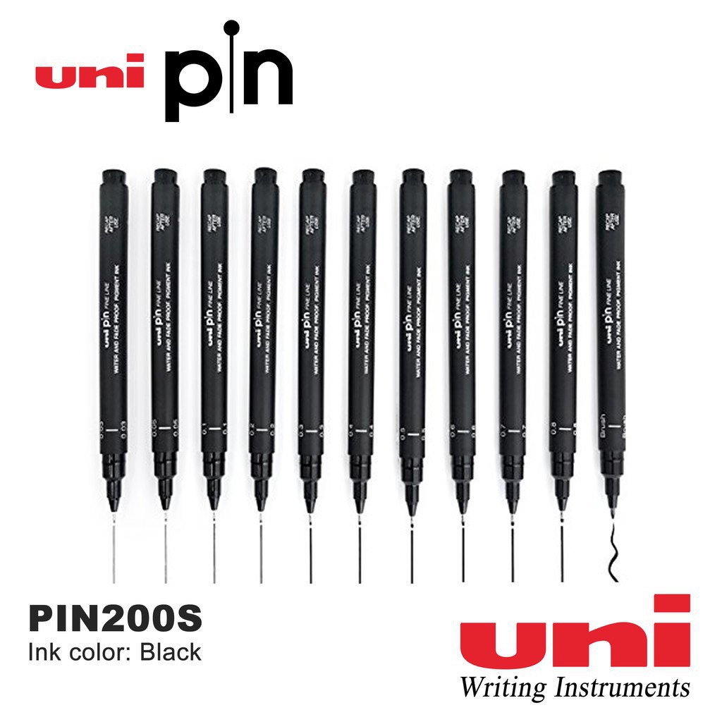 UNIPIN Fineliner Drawing Pen Water and Fade Proof - Pigment Ink UNI ...